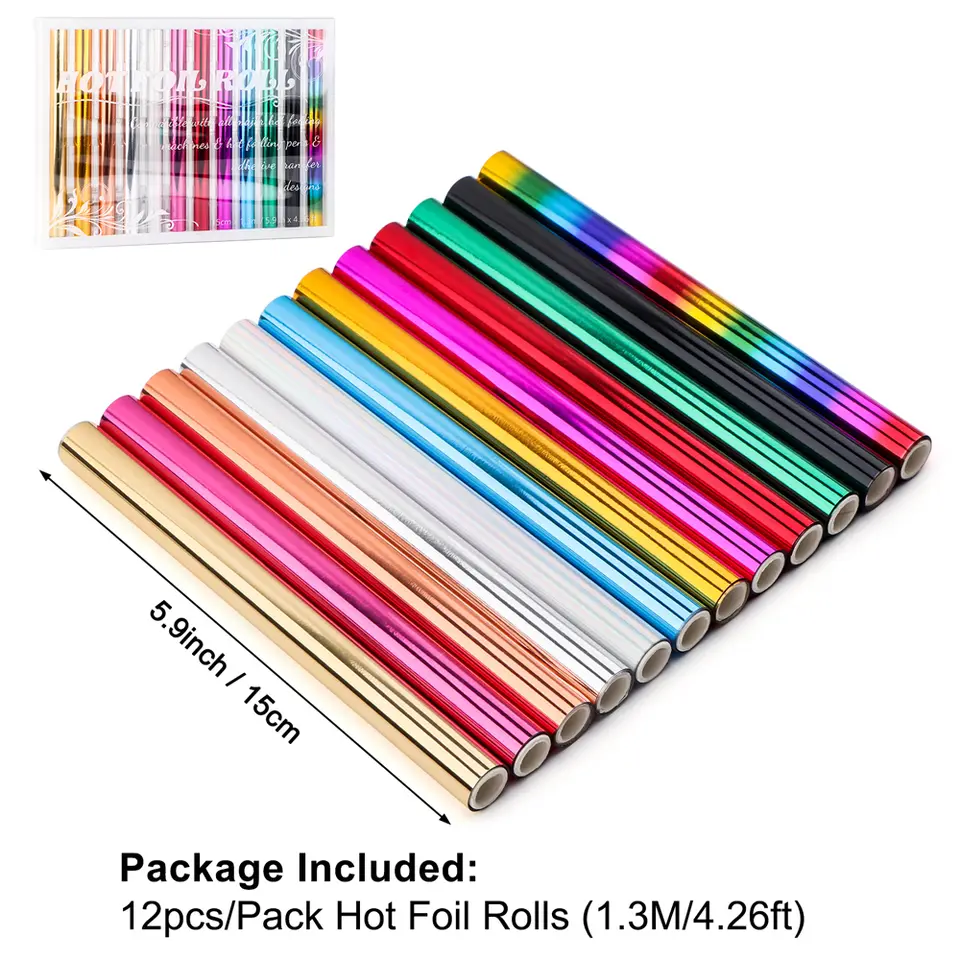 12 unids/pack rollo de lámina caliente 5,9 pulgadas X 4,26 pies lámina ...
