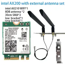 Dual band 2.4Gbps Intel Wi-Fi 6E AX200 AX200NGW 802.11ax/ac MU-MIMO 2x2 ...