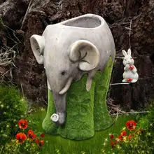 Vintage Praying Elephant Flower Pot For Garden Outdoor Planters.