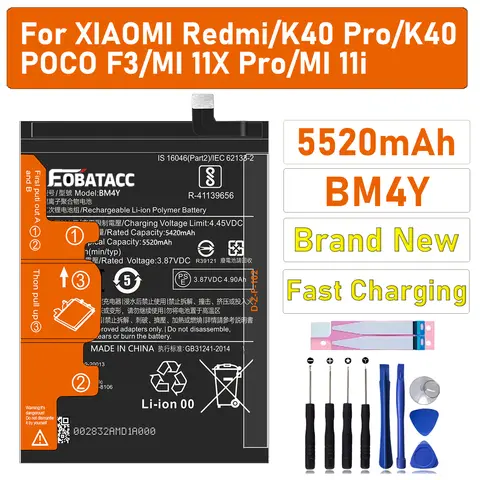 2025 Years new Replacement Battery BM4Y Xiaomi Poco F3 For Redmi K40 ...