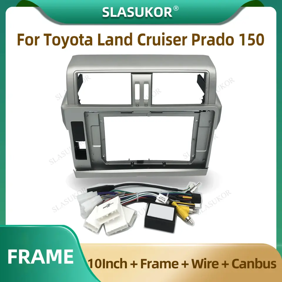 Original 10-Inch Toyota Land Cruiser Prado 150 Car Radio Fascia Frame.