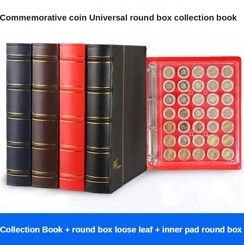 105 Pcs Leather Coin Album Coin Album for Coins Pockets Tokens ...