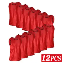12 PCS Soccer Team Training Bibs Practice Jerseys Scrimmage Vests ...