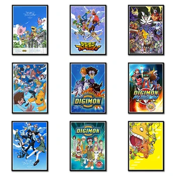 Digimon Adventure Poster TV Anime Retro aesthetic Agumon Piyomon ...