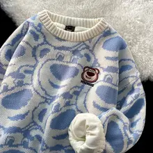 Disney Lotso Women'S Oversize Knit Sweater | Anime Winter Pullover Top