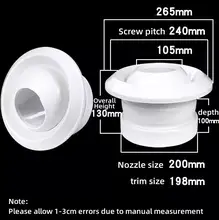 ABS Circular Jet Spherical Nozzle Air Vent for Airport Station Central ...