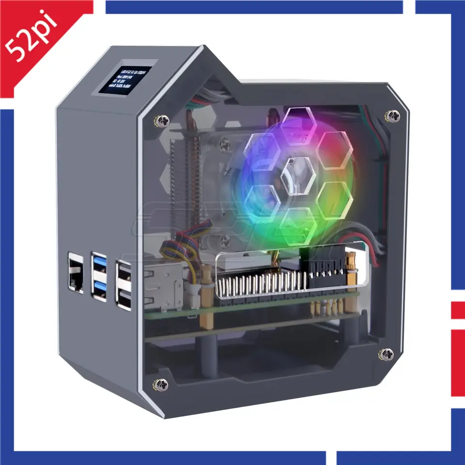 Raspberry Pi 5 Nas Kit With M.2 Nvme Ssd Support, Demo Board Accessories.