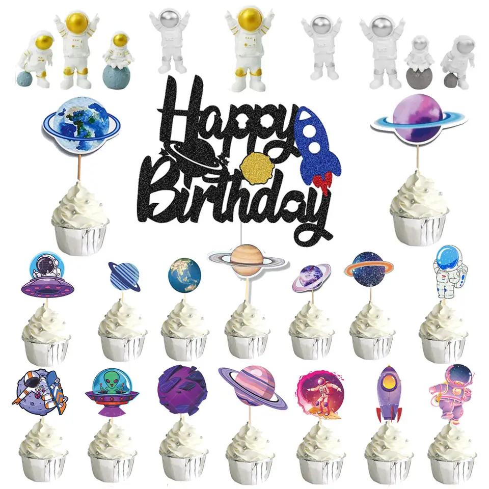 Space-Themed Cupcake Toppers For A Stellar Birthday Party!