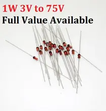 50PCS 1W Zener Diode IN4743A/13V IN4744A/15V 1N4745A/16V IN4746A/18V ...