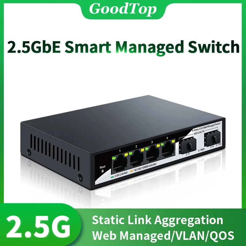 2.5Gbe Managed 6 Port Switch With 10G Sfp+, Web Managed, Fanless Design