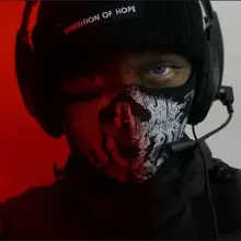 Black Genesis 9 Skull Mask For Motorcycle | Windproof Character Headwear