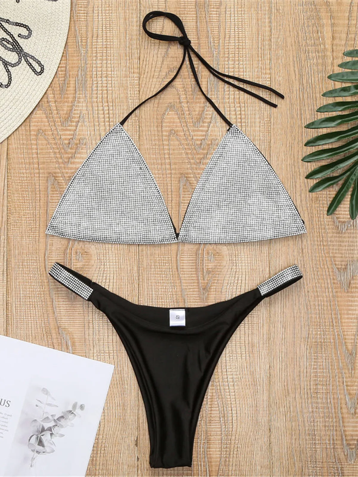 Luxury Shiny Bling Rhinestone Bikini Female Swimsuit Women Swimwear Two ...