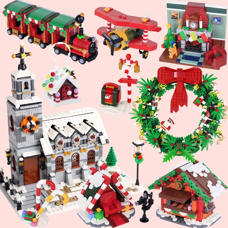 Moc Christmas City Bricks Set—Build Your Snowy Dream House Scene!