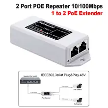 2 Port POE Extender 100Mbps with IEEE 802.3af Standard for NVR IP ...
