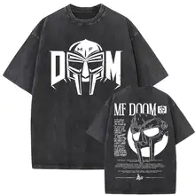 Washed Vintage Mf Doom Madvillain Doomsday Metal Mask Face Graphic T ...