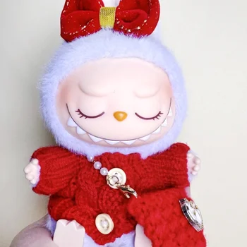 17cm labubu clothes outfit Plush doll clothes Macaron Cute Clothing DIY ...