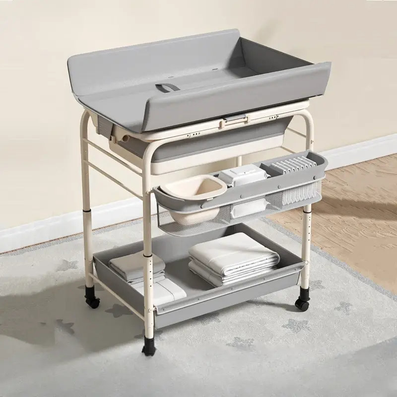 Baby Bath Basin Diaper Table Multifunctional Newborn Health Care Table ...