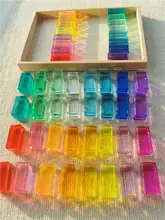 Bright, Transparent Rainbow Stacking Blocks For Kids' Open Play And ...