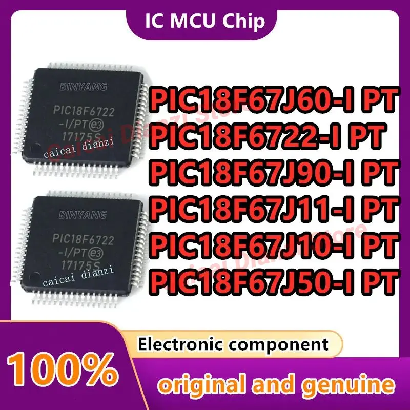 New Pic18F6722-I/Pt Mcu Chip, Tqfp-64, Electrical Contacts Online!