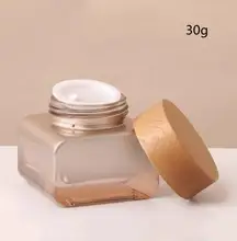 6pcs 30/50g Cream Jar 30-120ml Lotion Pump Bottle with Wooden Cap High ...