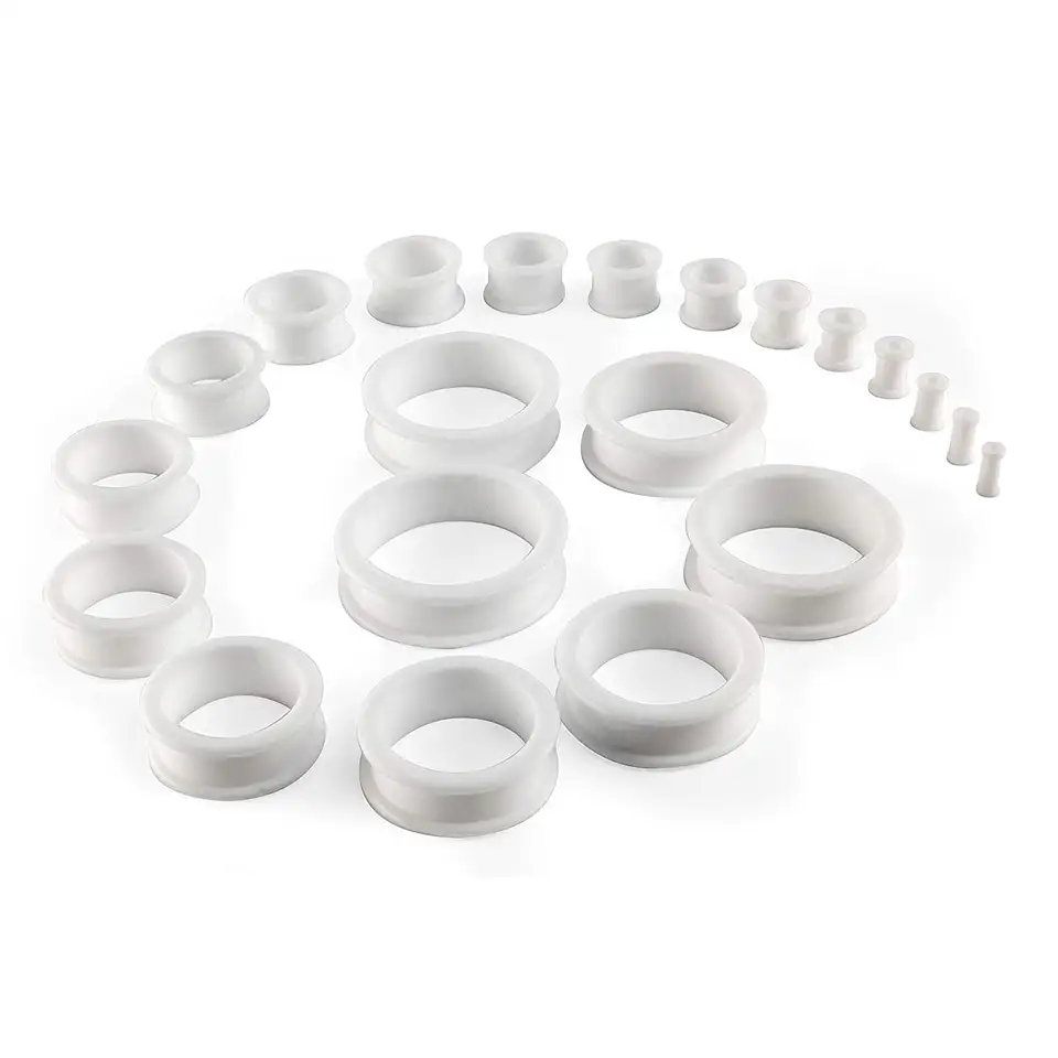 Expanding Silicone Ear Plugs For Piercings, 3-38Mm Gauge Expander Kit.