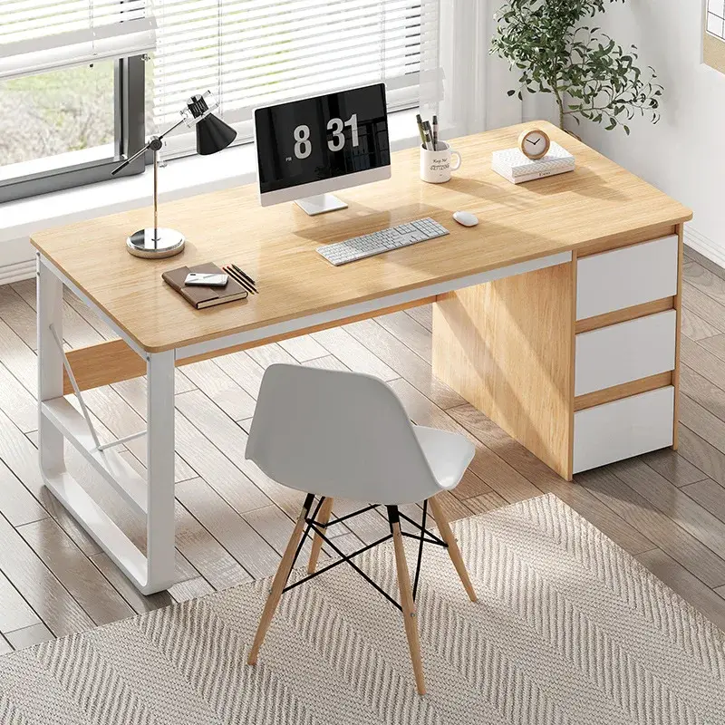 Sleek Computer Desk With Drawers For Storage And Organization.