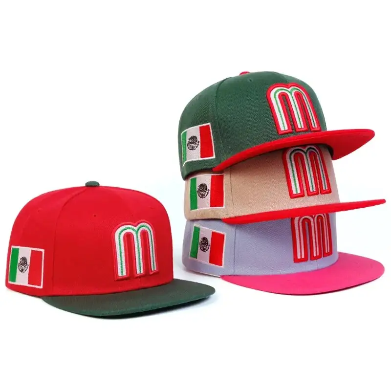 Unisex M Letter Side Brazilian Flag Embroidery Hip-hop Hats Spring ...