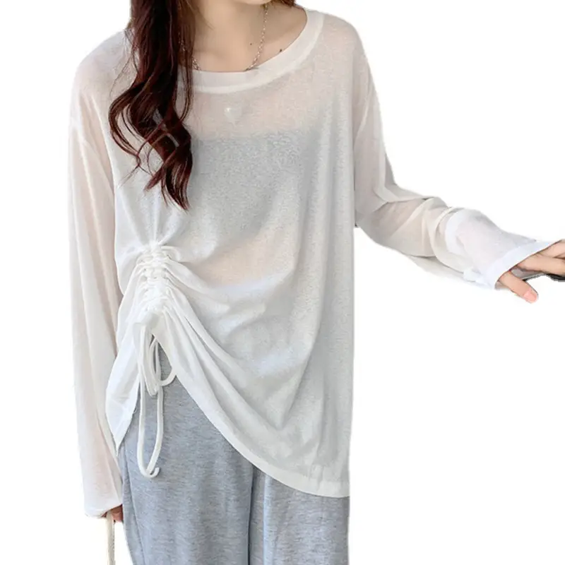 Summer Sexy Women Mesh T-Shirts See-Through Perspective Tshirt Solid O ...