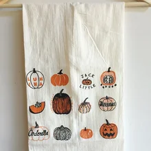 Halloween Pumpkins Boo Kitchen tea Towel Art Dish Towels Gifts Hand ...