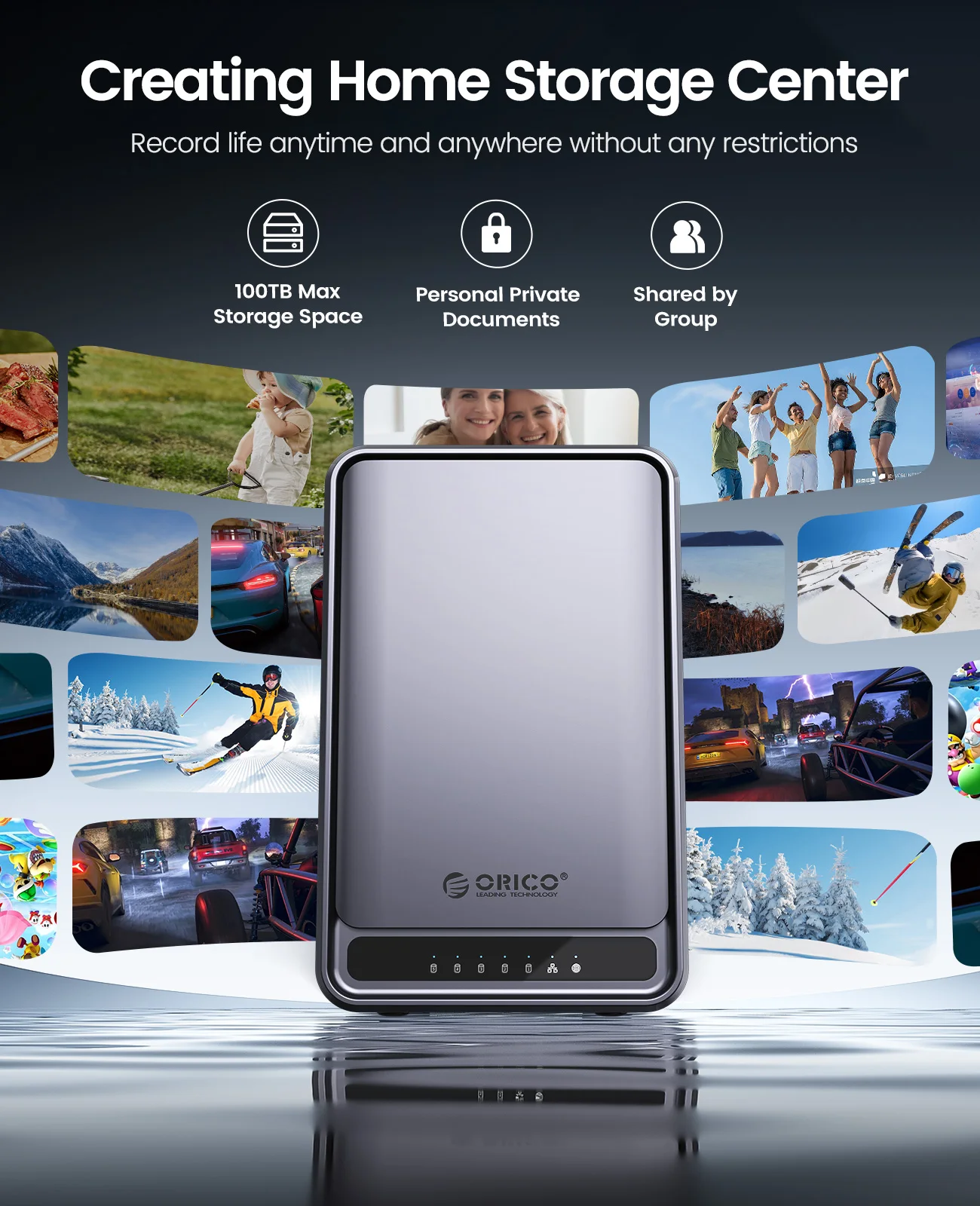 ORICO Personal Network Attached Storage Support Remote Access Share ...
