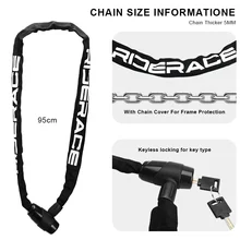 Bicycle Chain Lock Metal Anti-Theft Security Reinforced Mountain Road ...