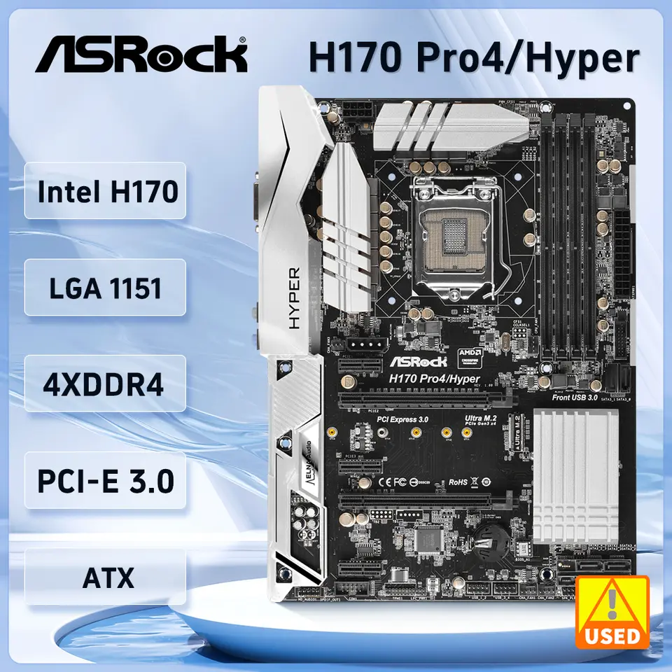 Asrock H170 Pro4 Motherboard - Support I7/I5/I3 & M.2 Ssd - Ddr4 ...