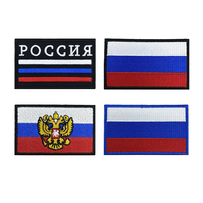 1PC Russian Flag Russia Armband Embroidered Patch Hook And Loop Or Iron ...