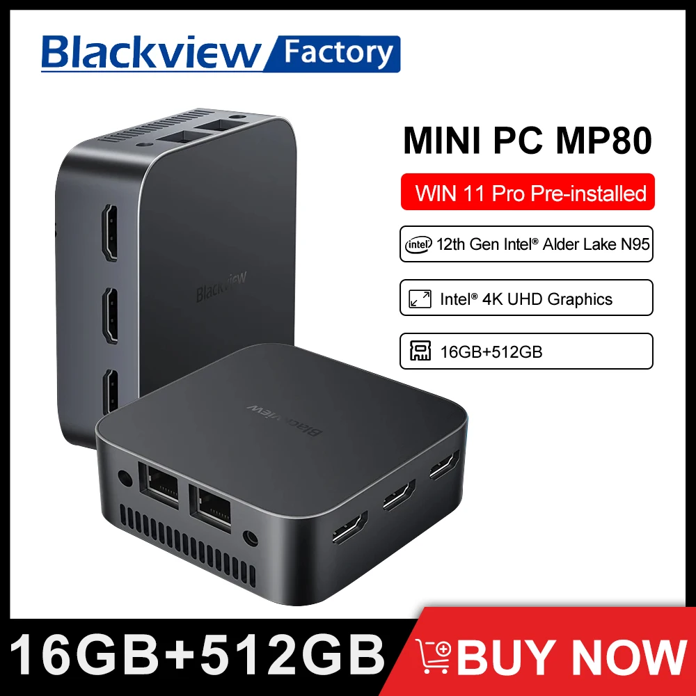 The Blackview MP80 Mini PC is a powerful, compact computer with a 12th ...