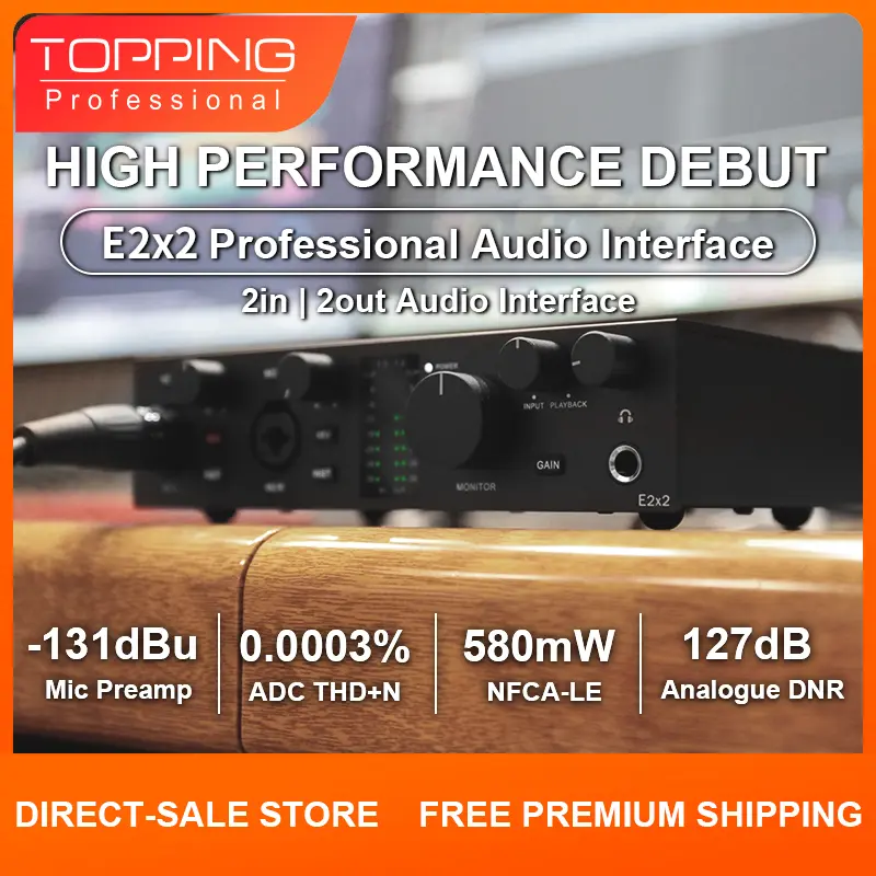 Interface De Audio Profesional Topping E2X2 Para Streaming Y Grabación.