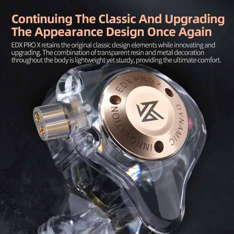 KZ EDX PRO X IEM Earphones Dynamic Drive HiFi Deep Bass Sound Earbud ...