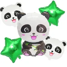 6pcs/set Cartoon Animal Cute Panda Foil Balloon Black 32inch Digital ...