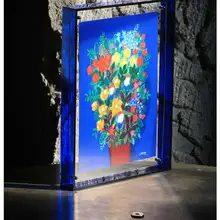 Neon-Accentuated Acrylic Floating Frame For Wall Or Tabletop Display.