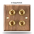 Household Wall Light Toggle Switch Panel Retro Black Walnut Solid Wood ...
