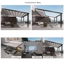 Custom Large Commercial Outdoor Garden Awning Remote Control Electric ...