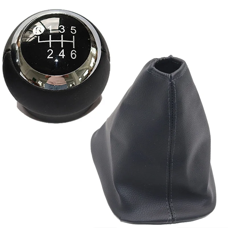 5/6 speed Leather Manual Gear Shift Knob Shifter Lever Handle Stick For ...