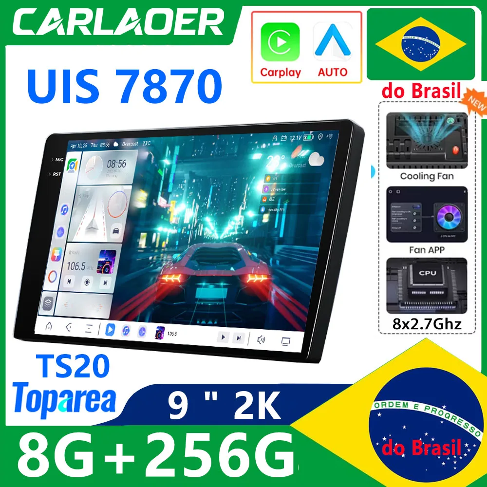 TS18 TS105 TS20 7870 7865 8581 2K QLED android rádio do carro carplay ...