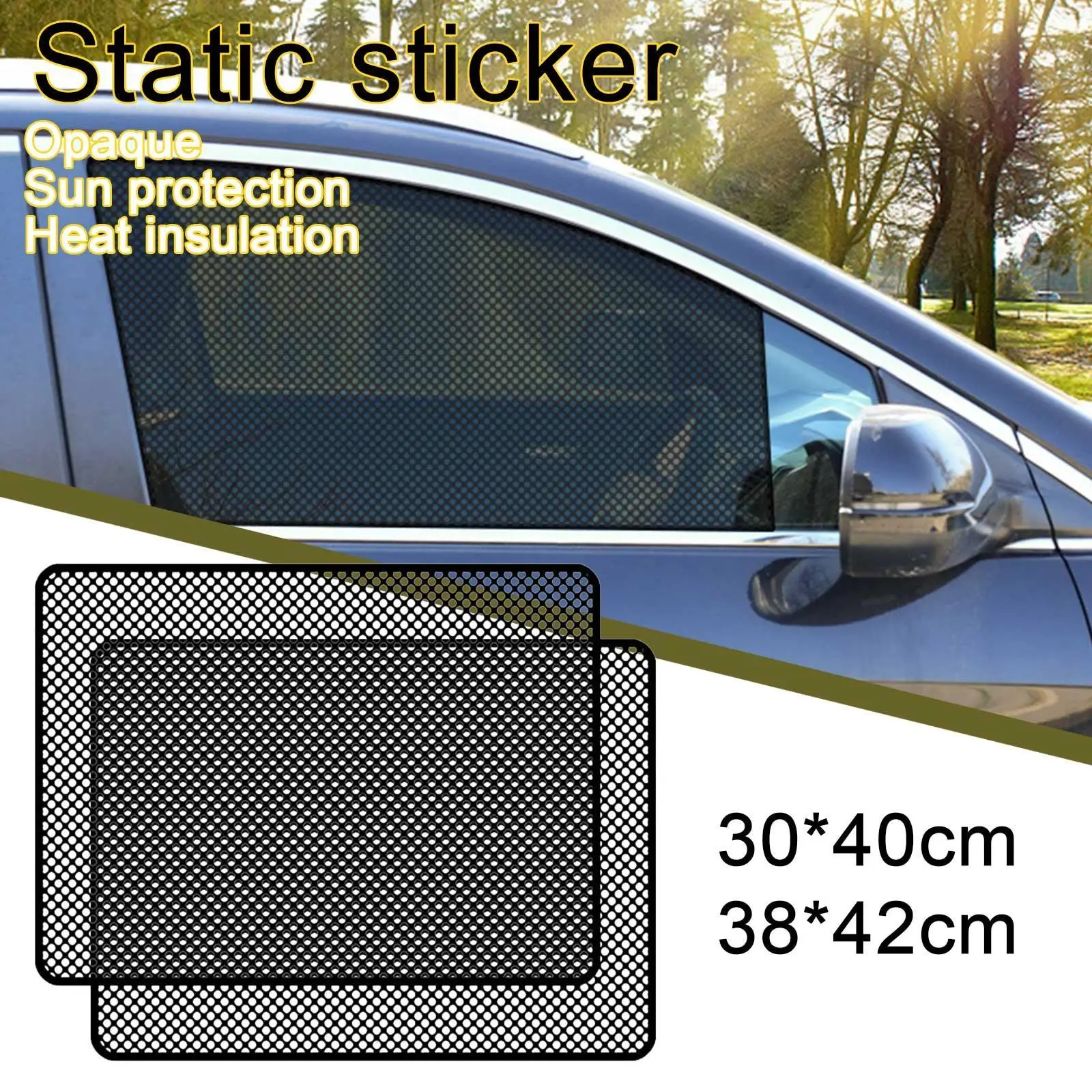 2pcs Car Side Window Sunshade Sticker Sun Protection Window Sunscreen ...