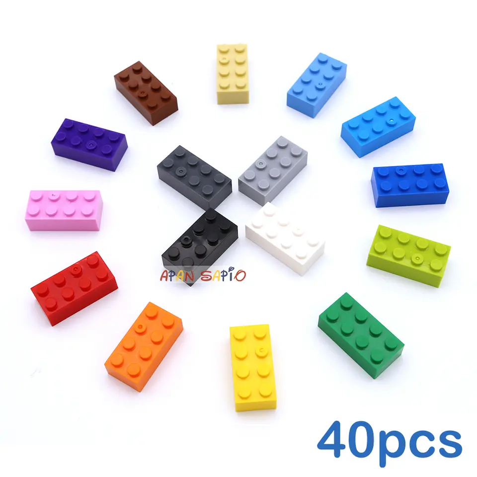 Diy 40Pcs 2X4 Bricks, Compatible With 3001 Toys, Educational Building ...