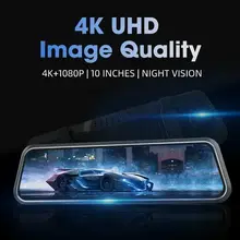 Jansite 10-Inch 4K Car Dvr, Front & Rear, Touch Screen, Dual Lens, 24H ...