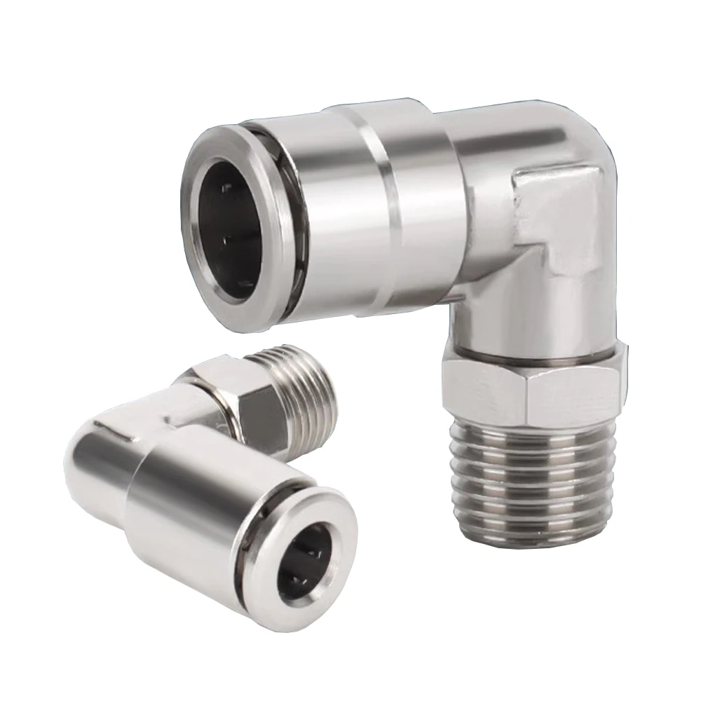 Pneumatic Quick Connector PL Elbow All Copper Nickel Plated Gas Pipe ...