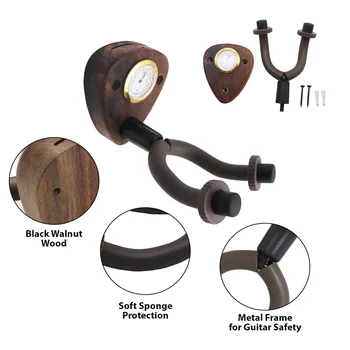 Guitar Hook Dial Type Hygrometer Wooden Guitar Stand Wall Perforated ...