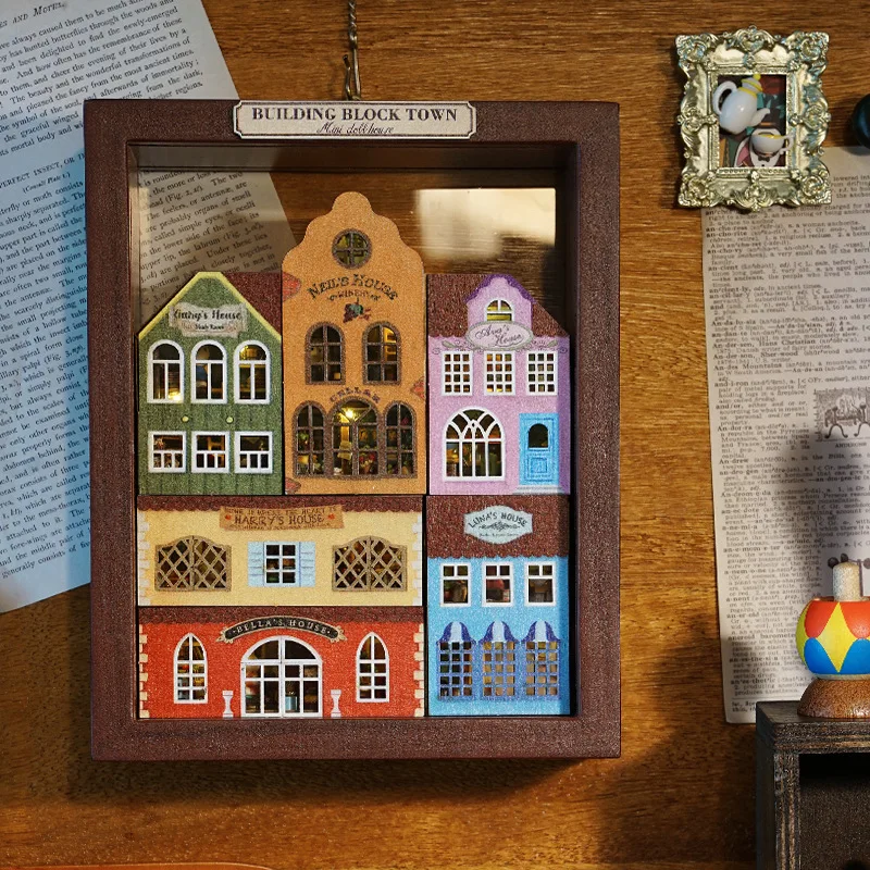 Dollhouse Diy Wooden Miniature Furniture With LED Case 6 complete sets ...
