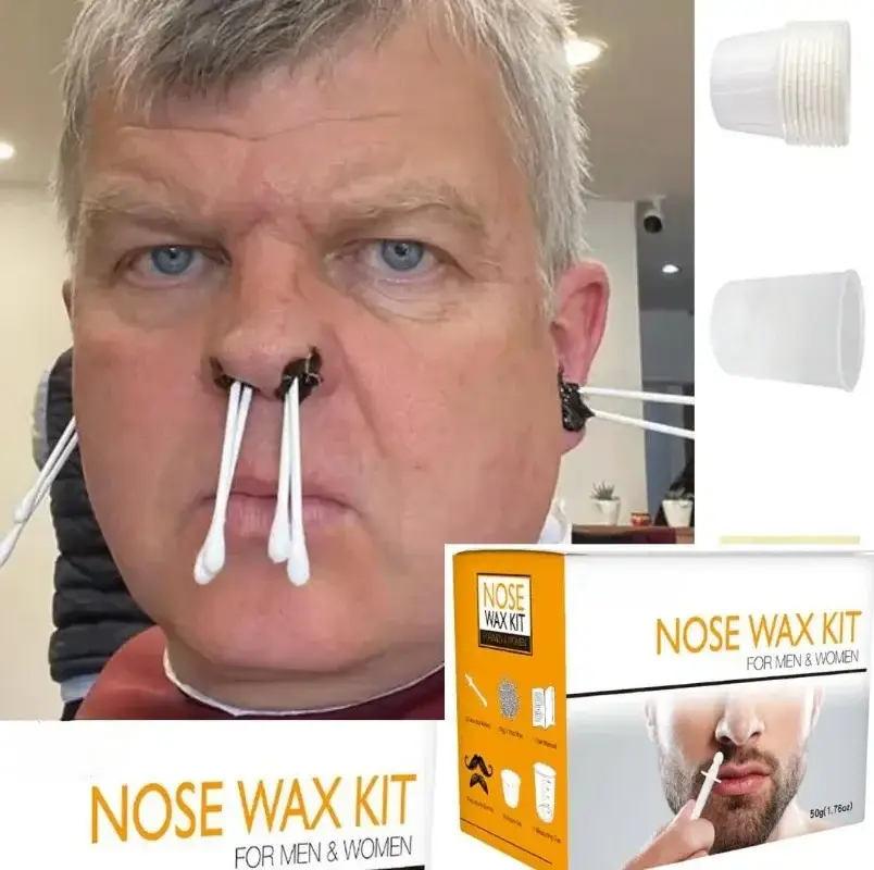 Nose Hair Removal Kit, 50G Wax For Men, Easy Trim, Smooth Nose.