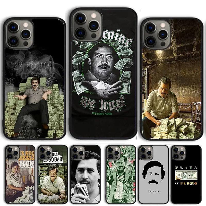 Stylish Pablo Escobar-Themed Phone Case For Iphone 16-11, Mini, Pro Max.